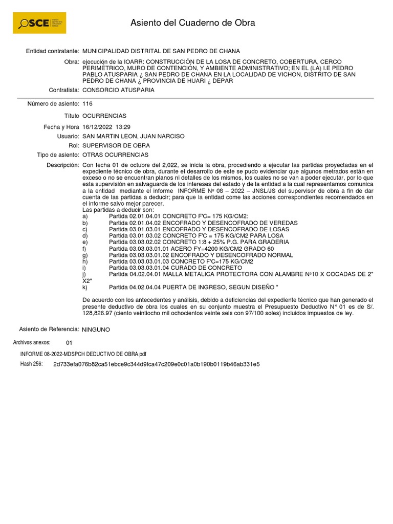 Asiento de Deductivo | PDF