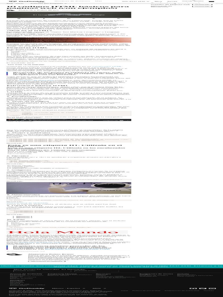 10 Códigos HTML Básicos para Páginas Web (Con Ejemplos) - Blog | PDF ...
