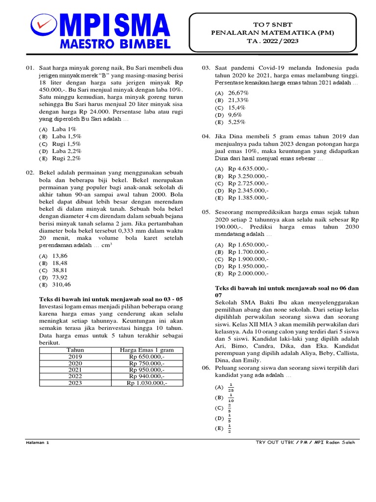 To 7 SNBT PM | PDF