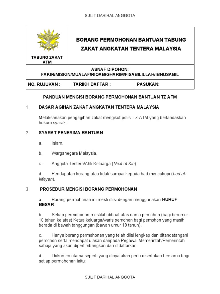 Borang Zakat Atm-1 | PDF