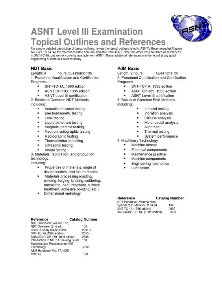 ASNT Nivel III Examination | Download Free PDF | Nondestructive Testing ...