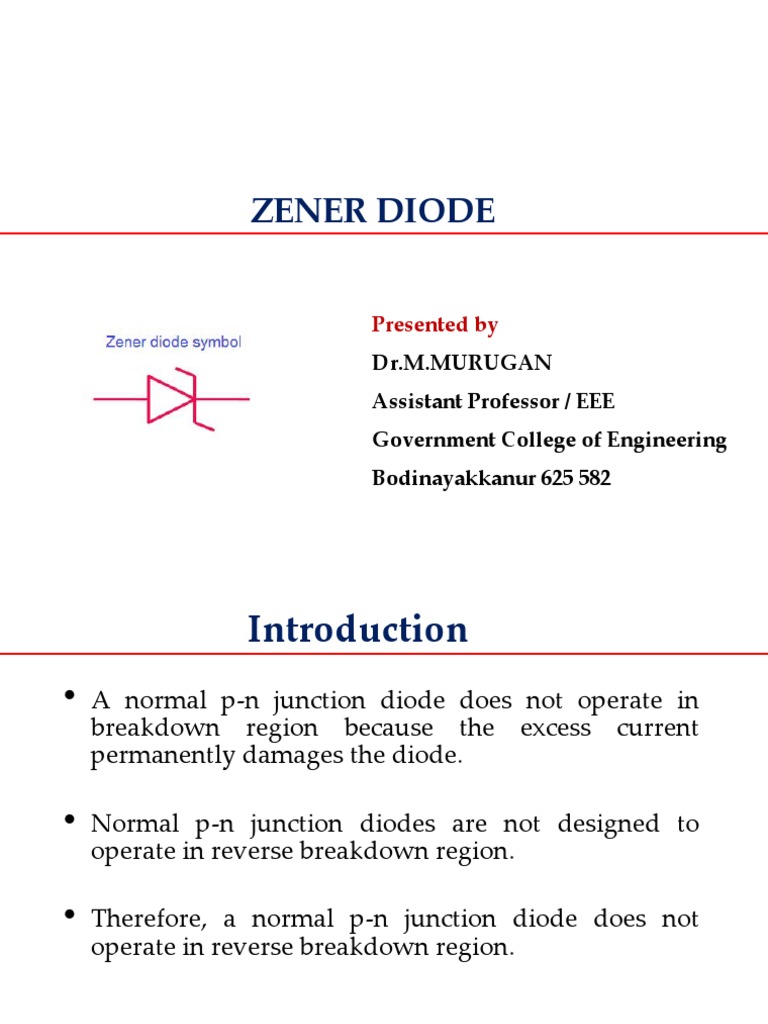 Zener Diode | PDF | P–N Junction | Diode