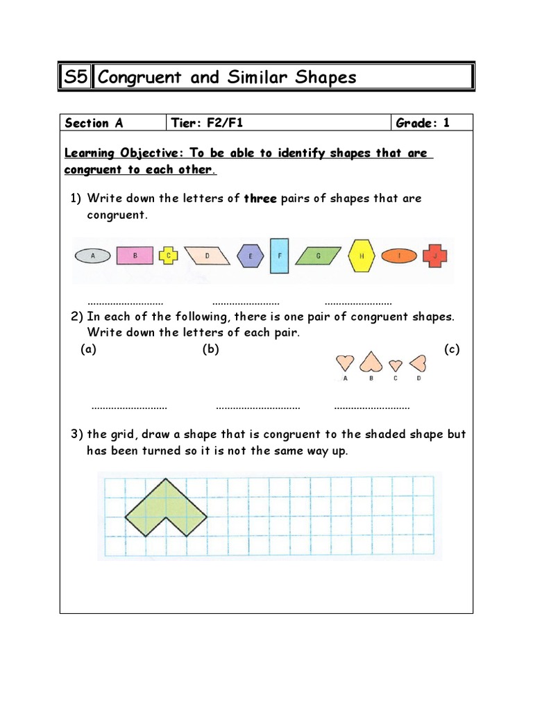 5 - Congruent and Similar Shapes | PDF