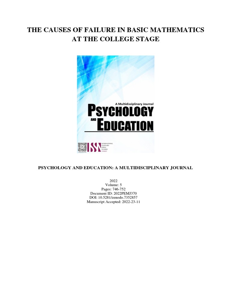 The Causes of Failure in Basic Mathematics at The College Stage | PDF ...