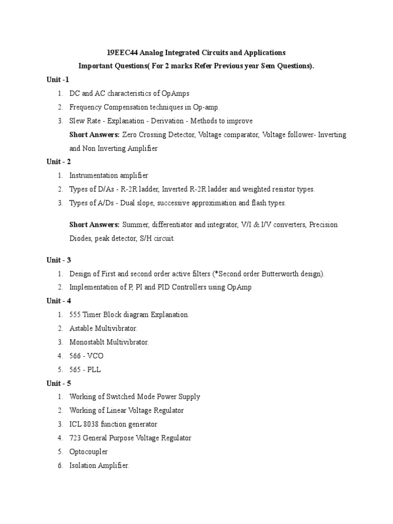 AICA Important Questions | PDF
