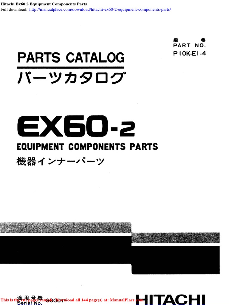 Hitachi Ex60 2 Equipment Components Parts | PDF