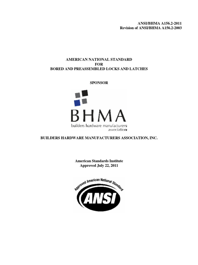 Ansi A156.2 | PDF