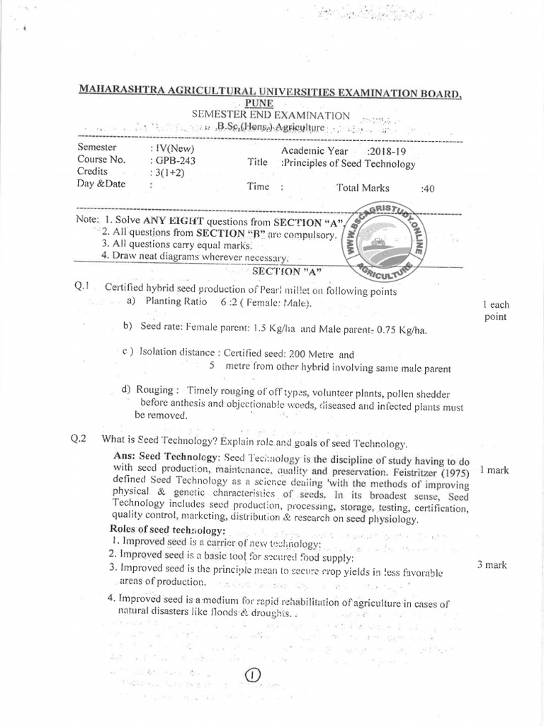 GPB 243 Model Ans 18 19 | PDF