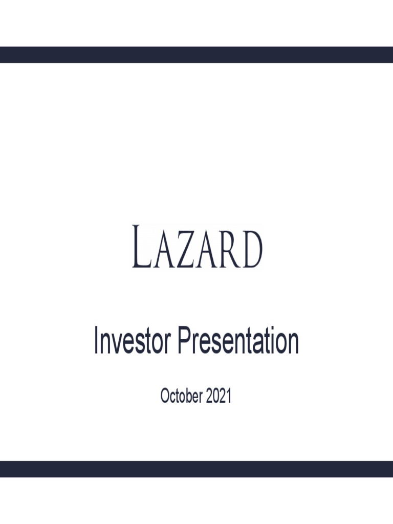 LAZ 2021 Q3 Investor Deck Final | PDF | Mergers And Acquisitions | Bond Credit Rating
