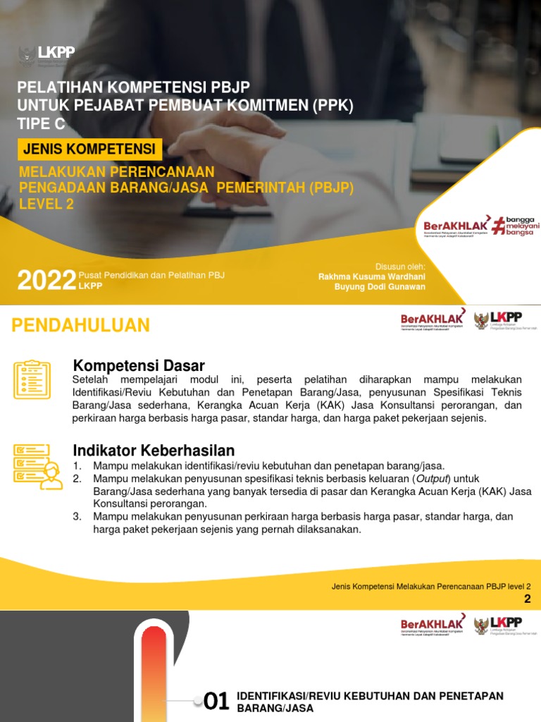 Slide Modul JK Melakukan Perencanaan PBJP Level 2 - PPK Tipe C | PDF | Bisnis | Teknologi & Rekayasa