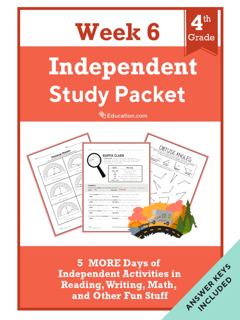 Independent Study Packet 4th Grade Week 6 | PDF