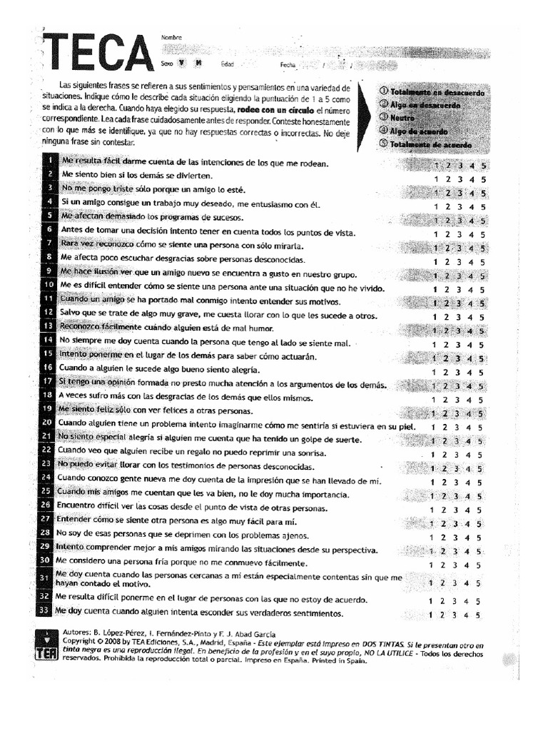 TECA Test 1 | PDF
