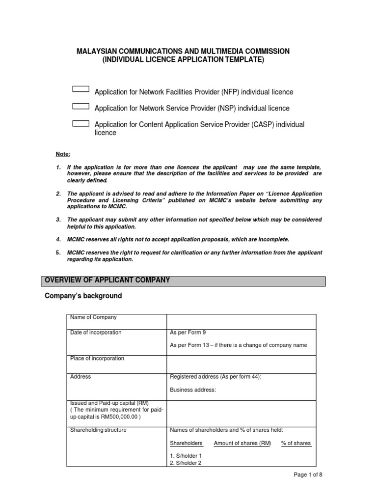 Ind - Licence ApplicationTemplate | PDF | Banks | Computer Network
