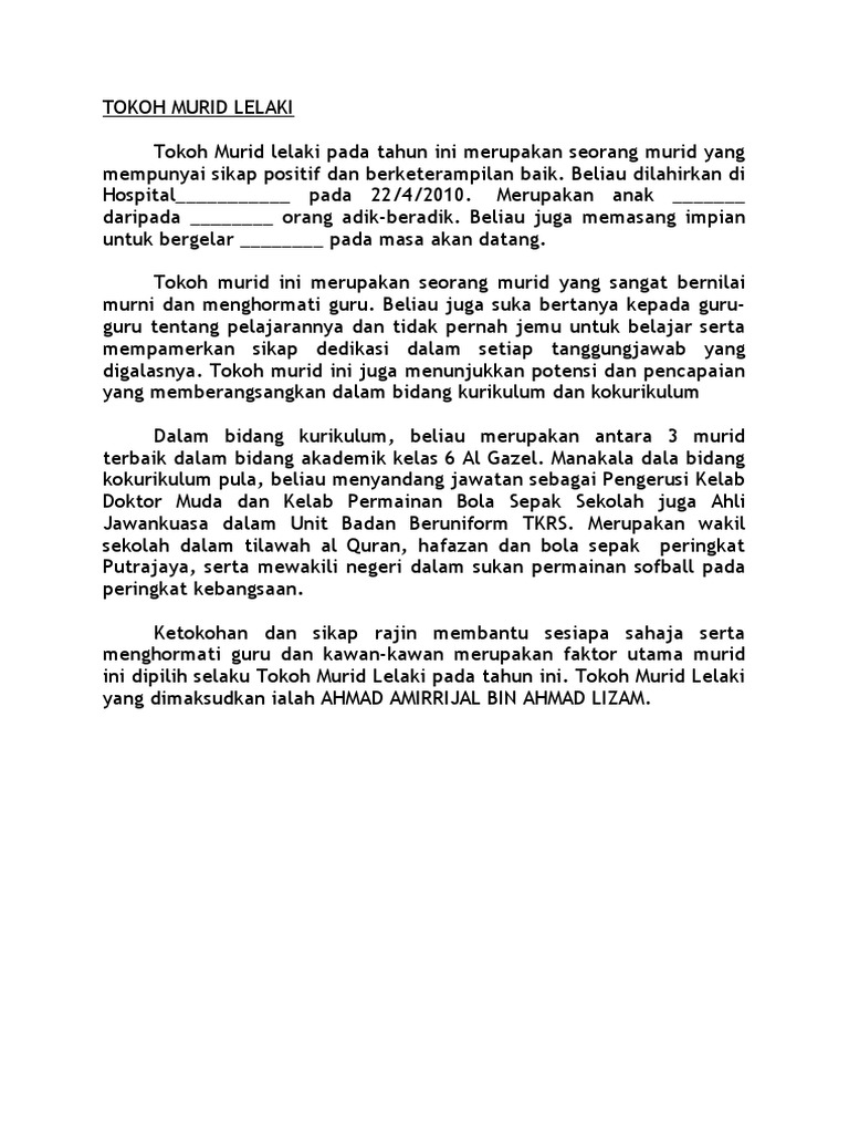 Tokoh Murid Cemerlang 2023 | PDF | Kesehatan Holistik