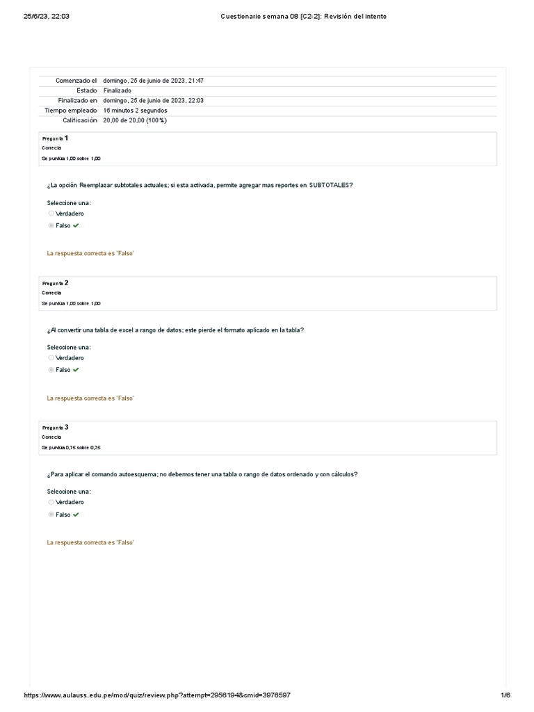 Cuestionario Semana 08 (C2-2) - Revisión Del Intento | PDF | Microsoft ...
