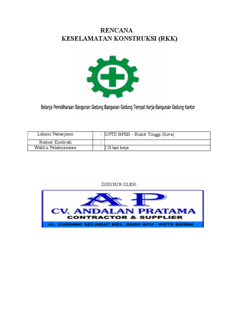 Rencana Keselamatan Konstruksi UPTD Bukit Tinggi | PDF