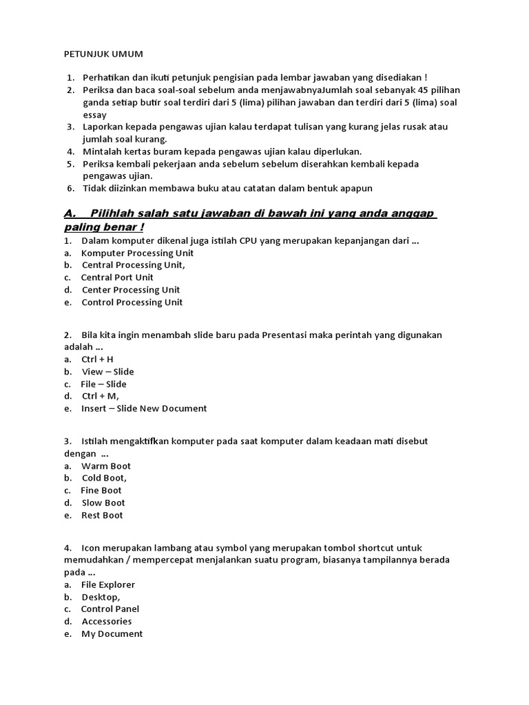 Soal Dan Jawaban | PDF