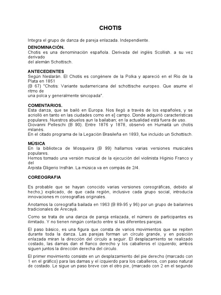 Origen y pasos del Chotis | PDF | Bailes | Las artes escénicas