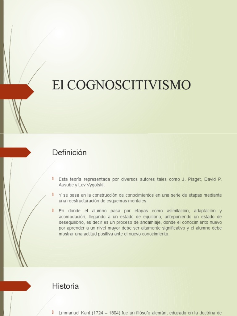 Definición y Etapas del Cognoscitivismo | PDF | Epistemología | Cognición