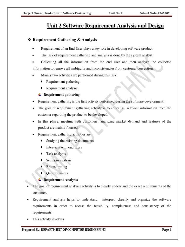 Unit 2 Software Requirement Analysis and Design | PDF | Use Case | Computer Engineering