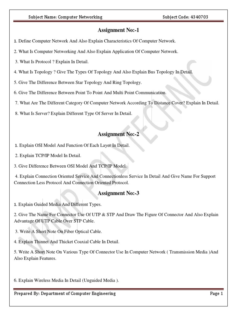 CN Assignment | PDF | Computer Network | Network Topology