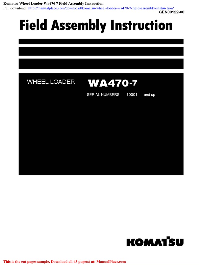 WA470-7 Loader Assembly Guide | PDF | Computer Monitor | Machines