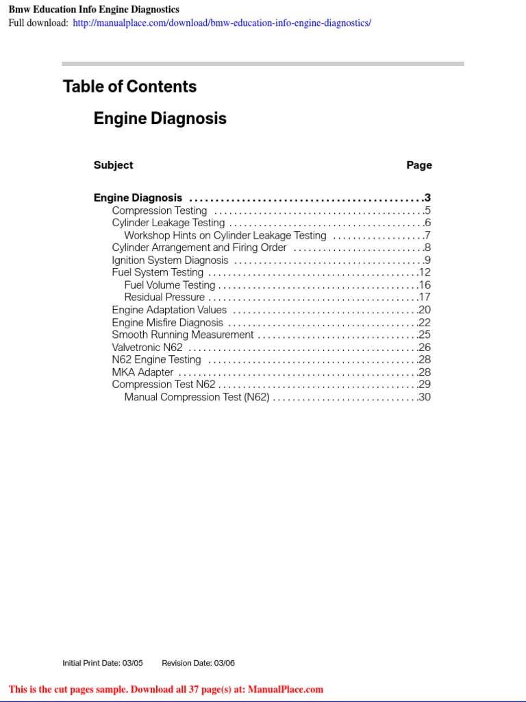 BMW Education Info Engine Diagnostics | PDF | Internal Combustion Engine | Engines