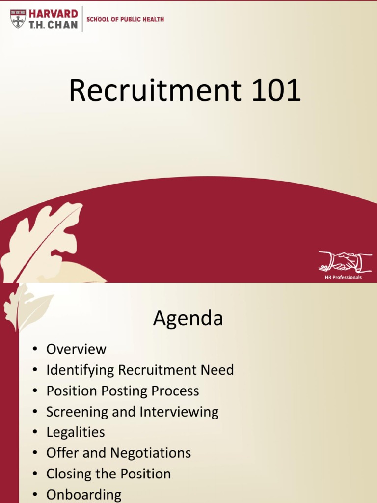 Recruitment 101 HARVARD 1681292121 | PDF | Recruitment | Employment