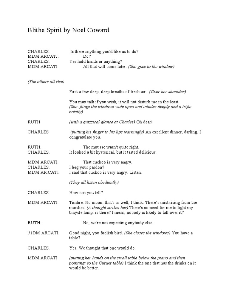 Blithe Spirit (Noel Coward) | PDF | Art | Young Adult