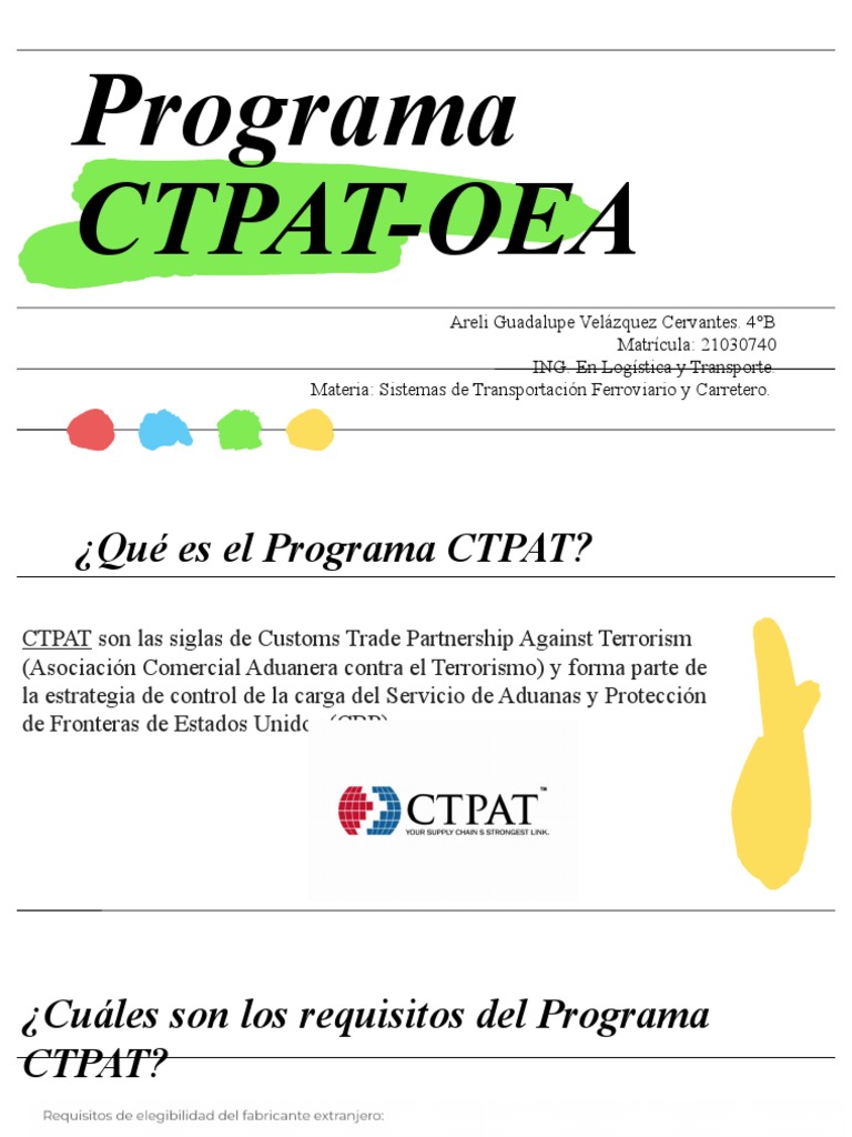 Logística: CTPAT y OEA en Transporte | PDF | Business