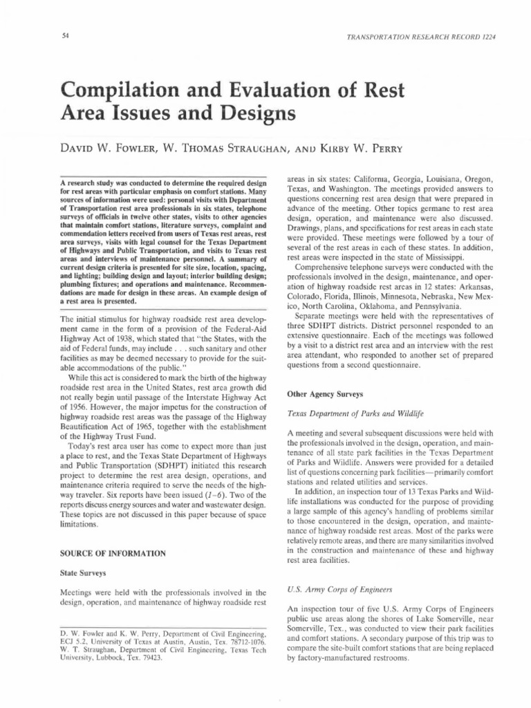 Wayside Amenities and Rest Area | PDF