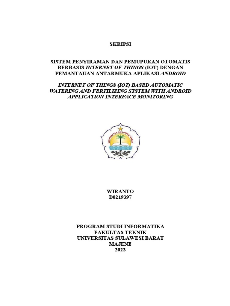 Usulan Penelitian - (Skripsi) | PDF