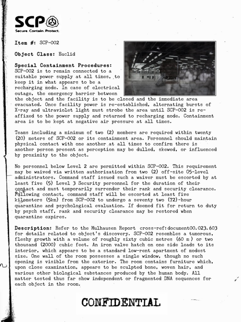 SCP 002 | PDF | History