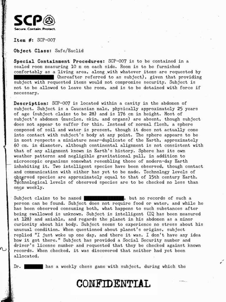 SCP 007 | PDF | Earth