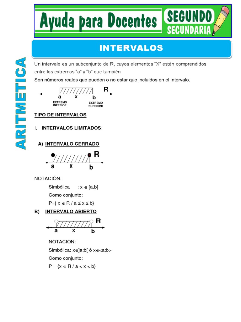 Intervalos para Segundo de Secundaria | PDF | Intervalo (Matemáticas) | Geometría