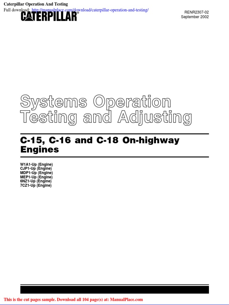Caterpillar Operation and Testing | PDF | Internal Combustion Engine ...