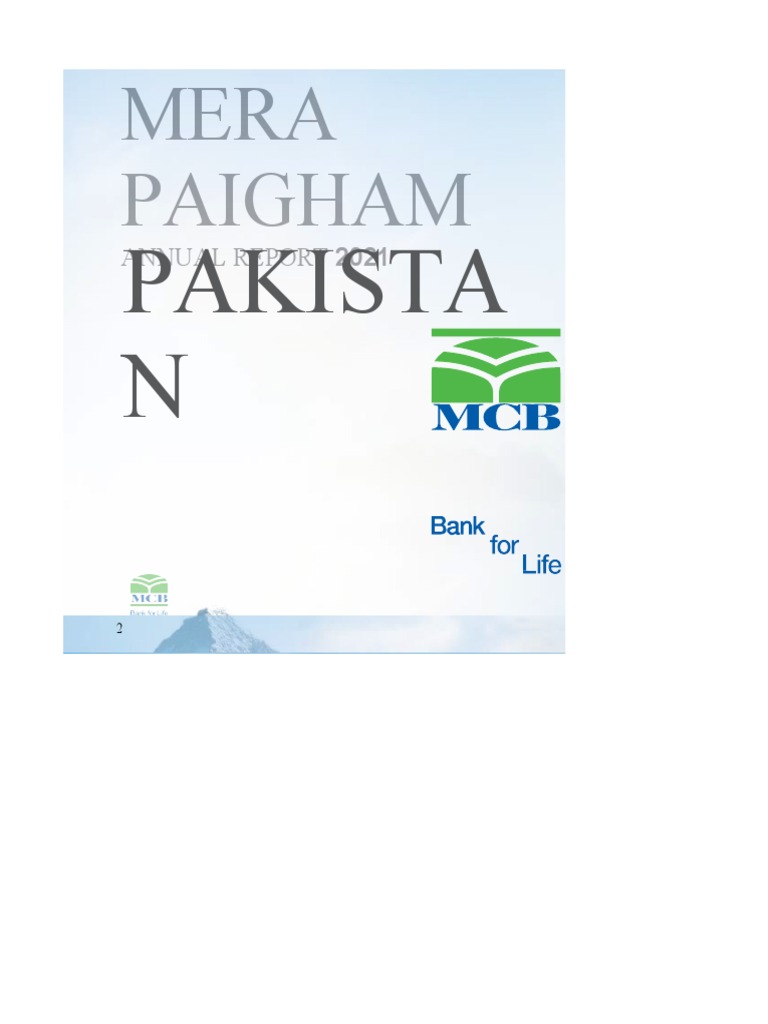 MCB Bank Annual Report 2021 Insights | PDF | Banks | Balance Sheet