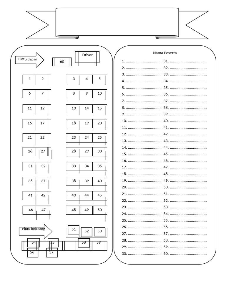 Denah Bus 60 Seat | PDF