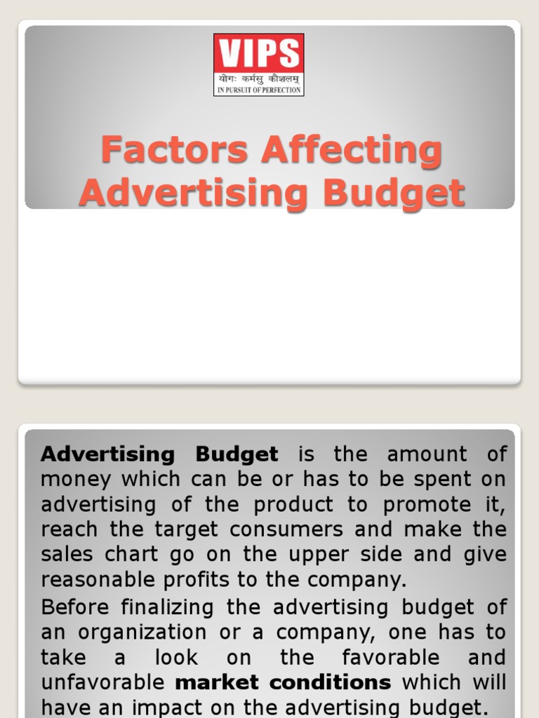 VB - Factors Affecting Advertising Budget | PDF | Marketing | Advertising