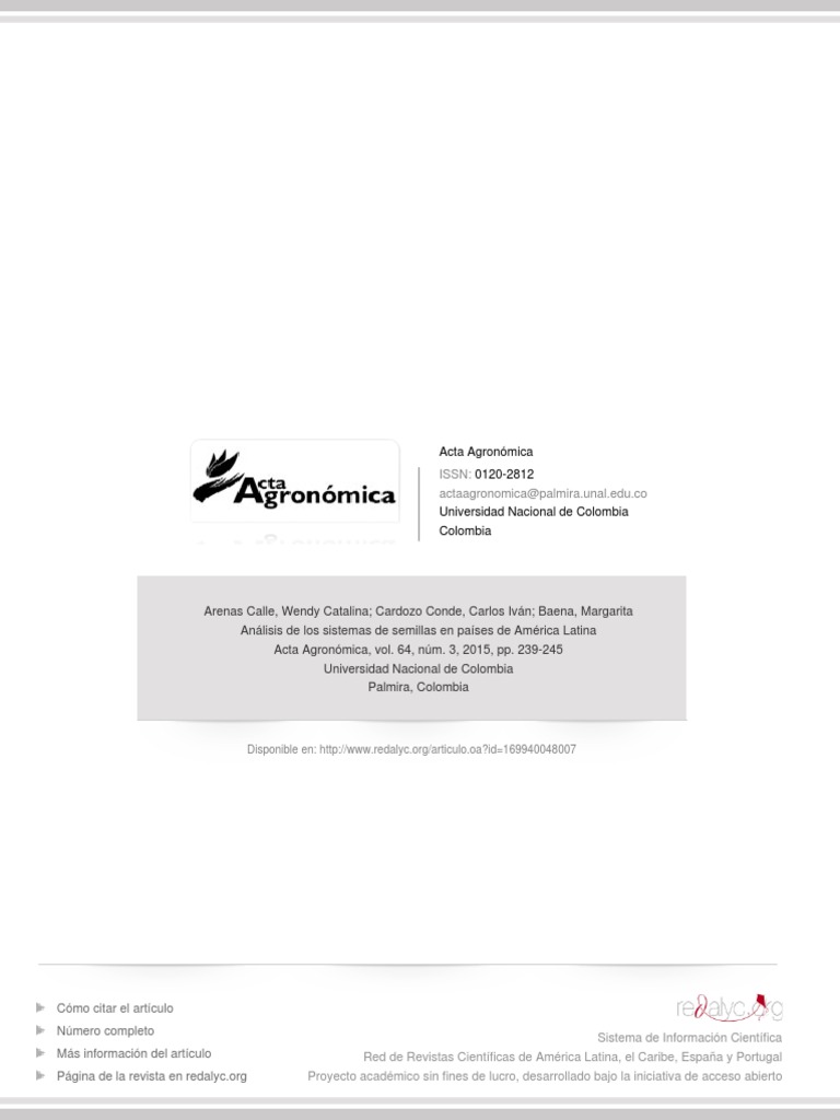 1 Semillas | PDF | Agricultura | Colombia