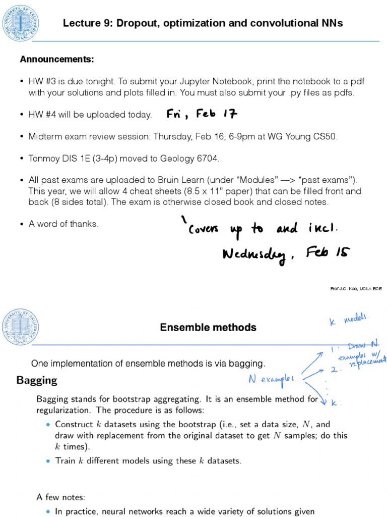 Lecture9 Dropout Optimization Cnns Pdf Artificial Neural Network Algorithms And Data 3544