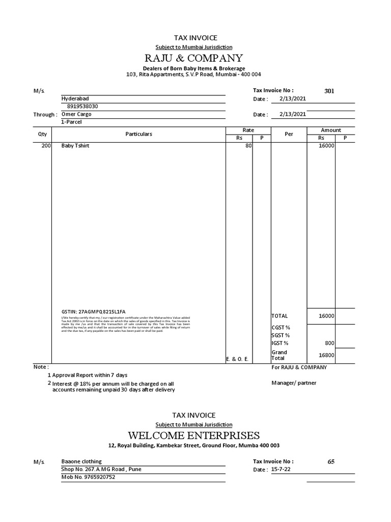 Transport Bill | PDF