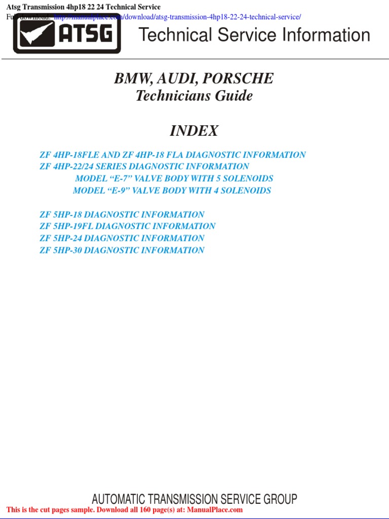 Atsg Transmission 4hp18 22 24 Technical Service Pdf