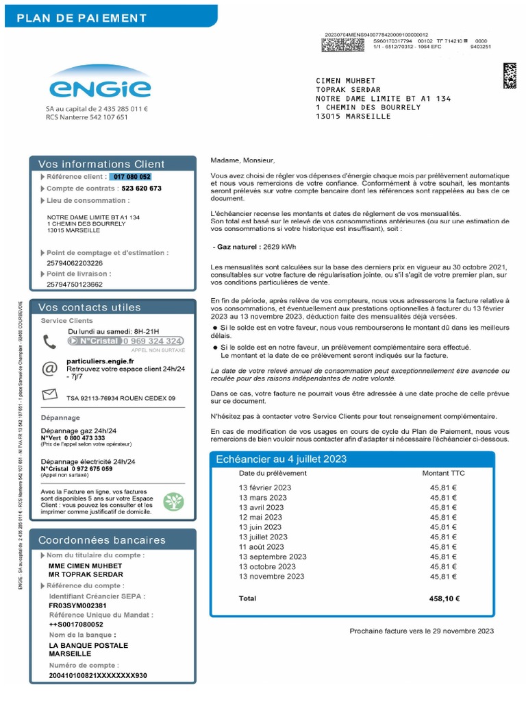 Echéancier ENGIE 1 | PDF