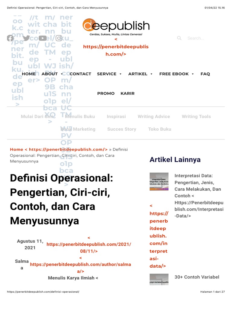 Definisi Operasional: Pengertian, Ciri-Ciri, Contoh, Dan Cara ...