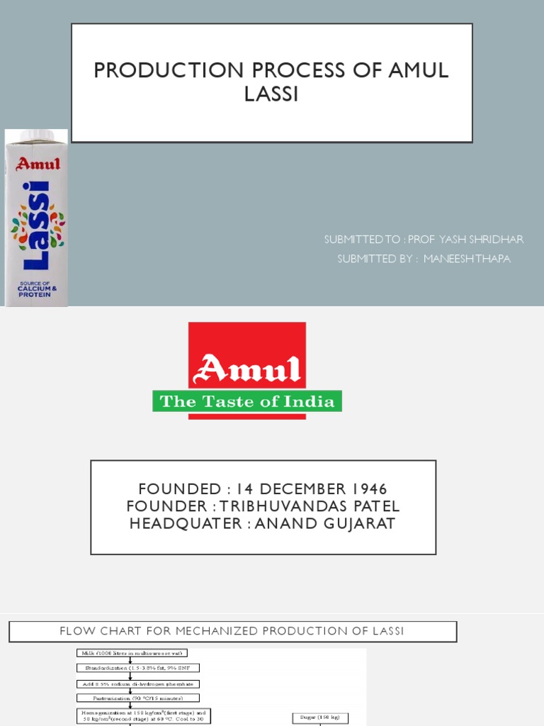 Amul Lassi Production Process Overview | PDF