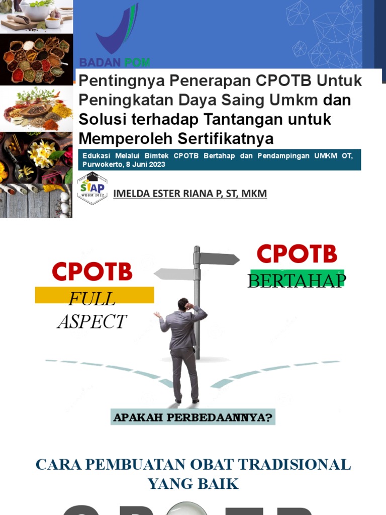 Pentingnya Penerapan CPOTB UMKM Purwokerto, 8 Juni 2023 | PDF
