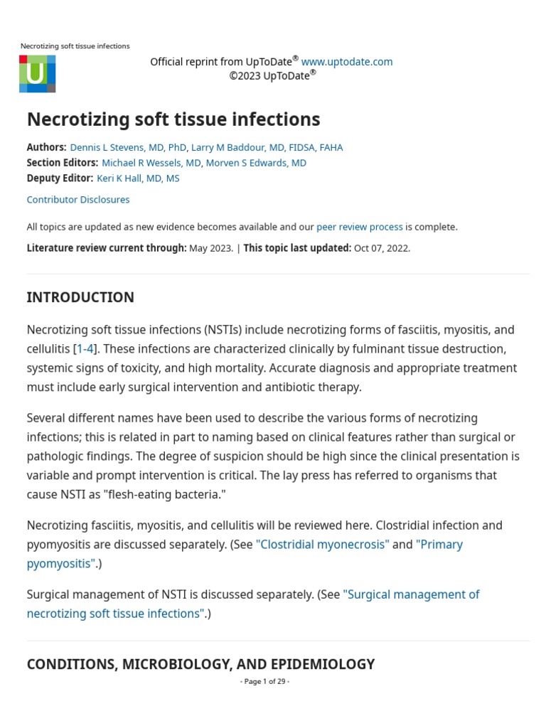 Necrotizing Soft Tissue Infections | PDF | Methicillin Resistant ...