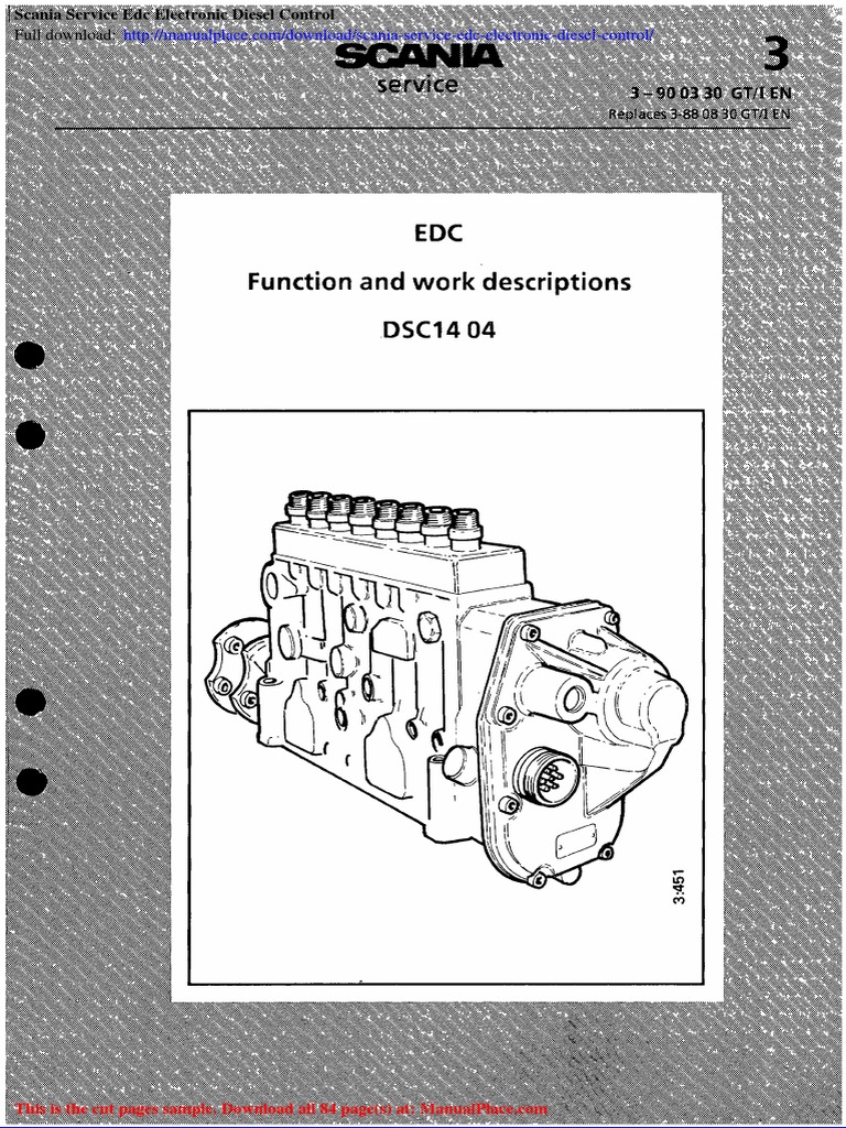 Scania Service Edc Electronic Diesel Control | PDF