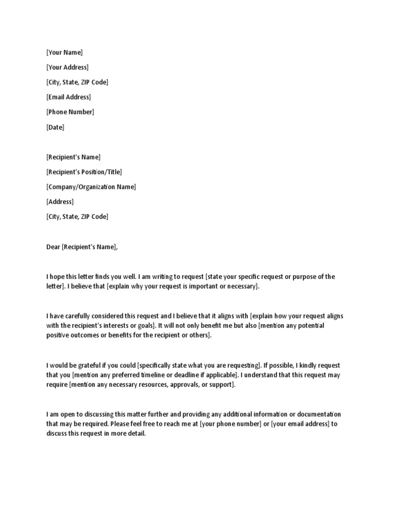 Request Letter Sample | PDF